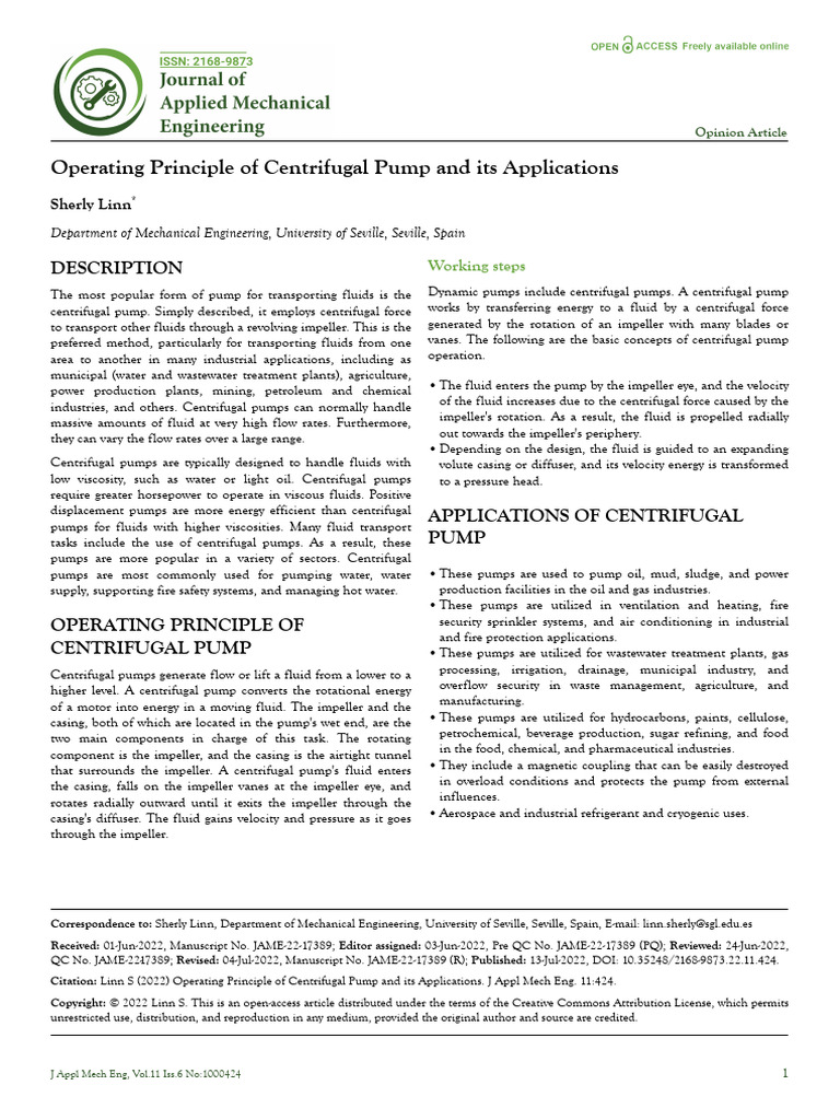 operating-principle-of-centrifugal-pump-and-its-applications | PDF