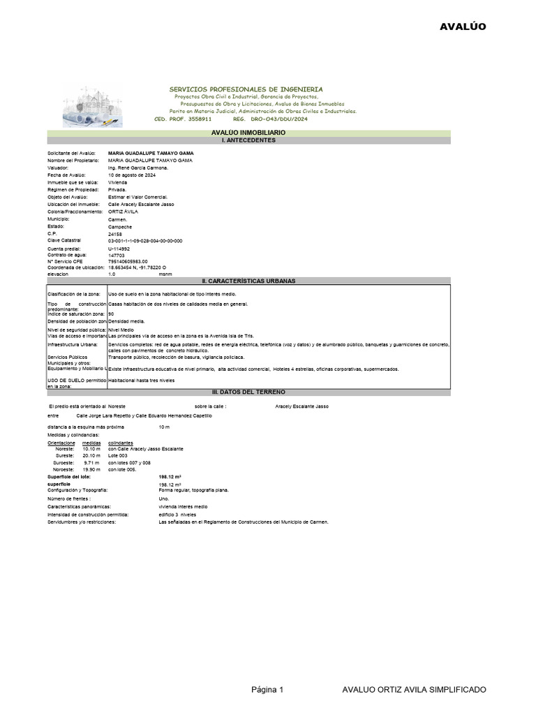 Avaluo Sra Lupita | PDF