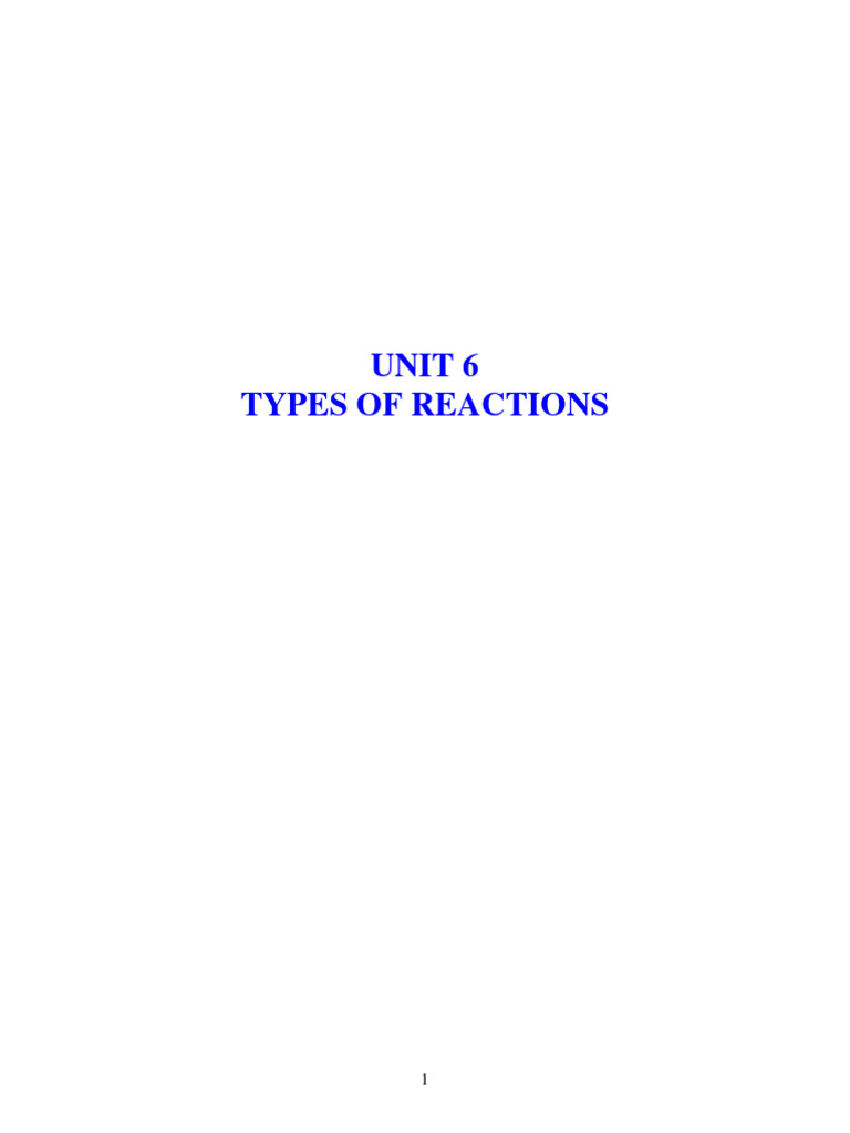 CHEM 1114 Unit 6 Types of Reactions Student | PDF | Acid | Chemical ...