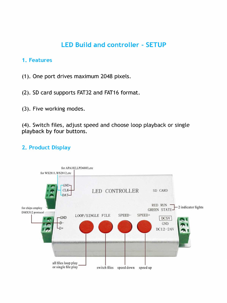 2 - LED Build Manual and Controller Setup | PDF