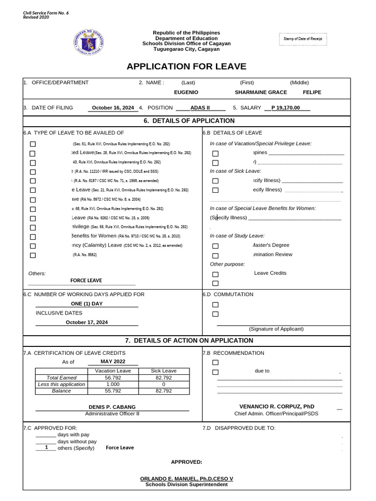 Leave Application Form for Employees | PDF | Parental Leave | Sick Leave