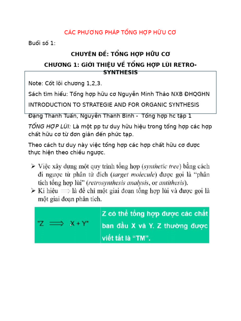 Các Phương Pháp T NG H P H U Cơ | PDF