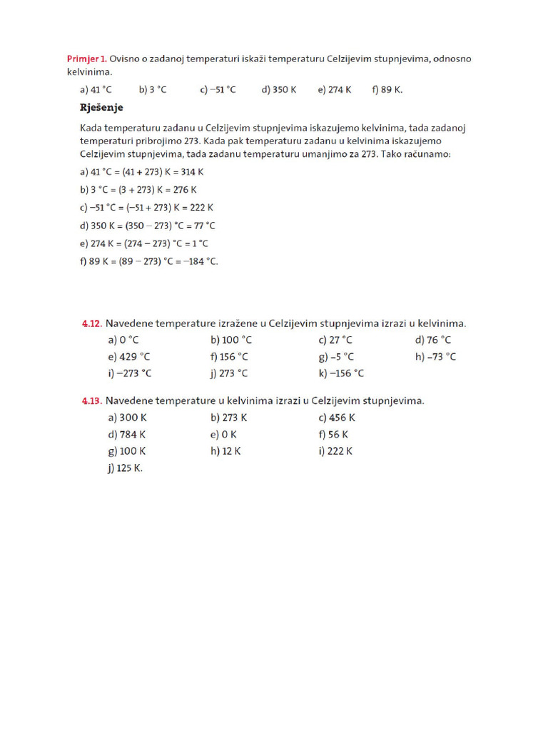 Vježba Toplina Primjeri I Zad | PDF