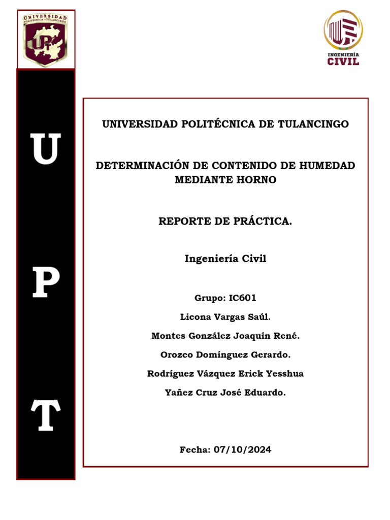 Portada REPORTE de PRÁCTICA | PDF