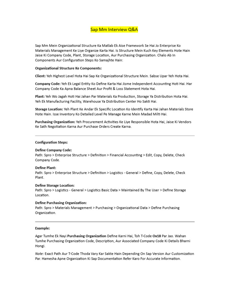 Sap MM Q&A | PDF
