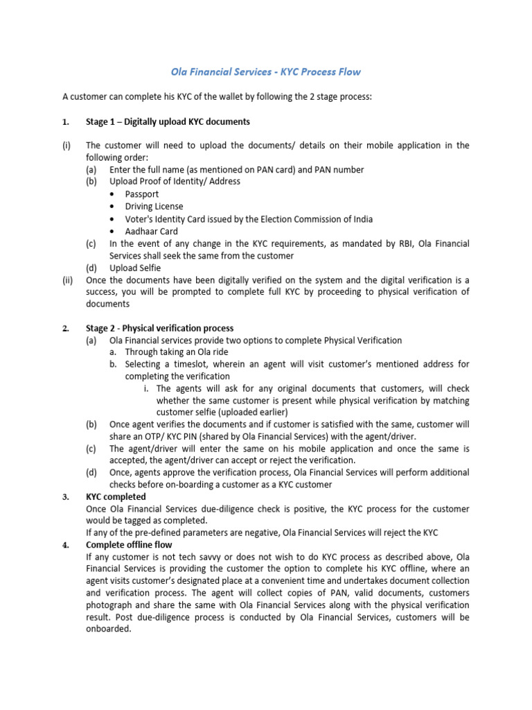 Ola Process Note | PDF