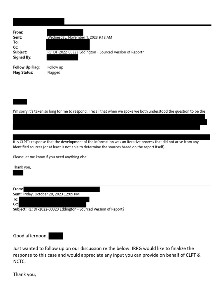 ODNI Redacted Release PRC Chinese American Intel Recruitment FOIA Response | PDF | Federal ...