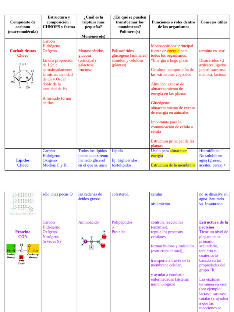 Carbon Compound Chart | PDF