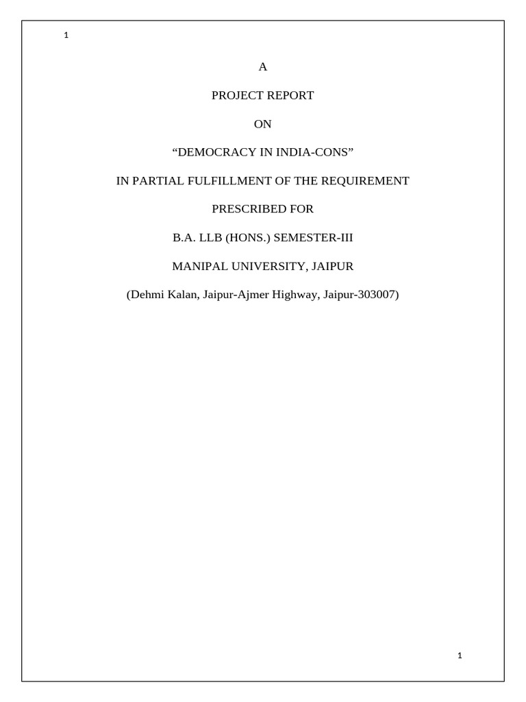 Pol Science Project Sem 2 | PDF