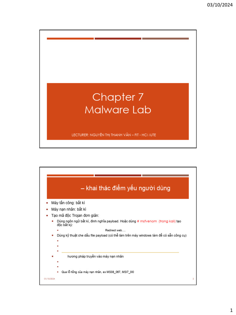 LAB - Chapter 7 - Malware | PDF
