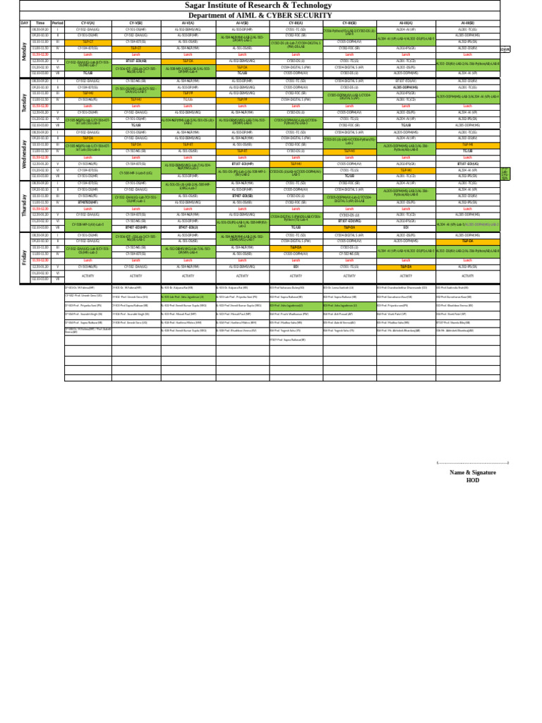 TimeTable New Updated 08 10 24 - Temp | PDF