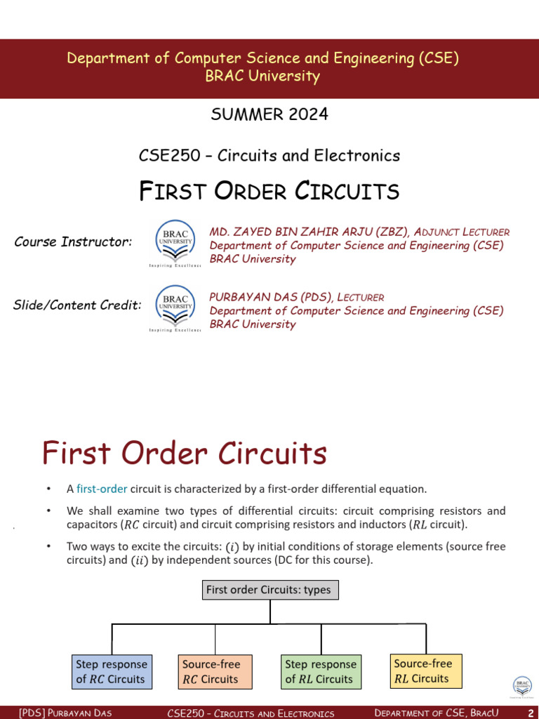 Lecture 10 First Order Circuits RC | PDF