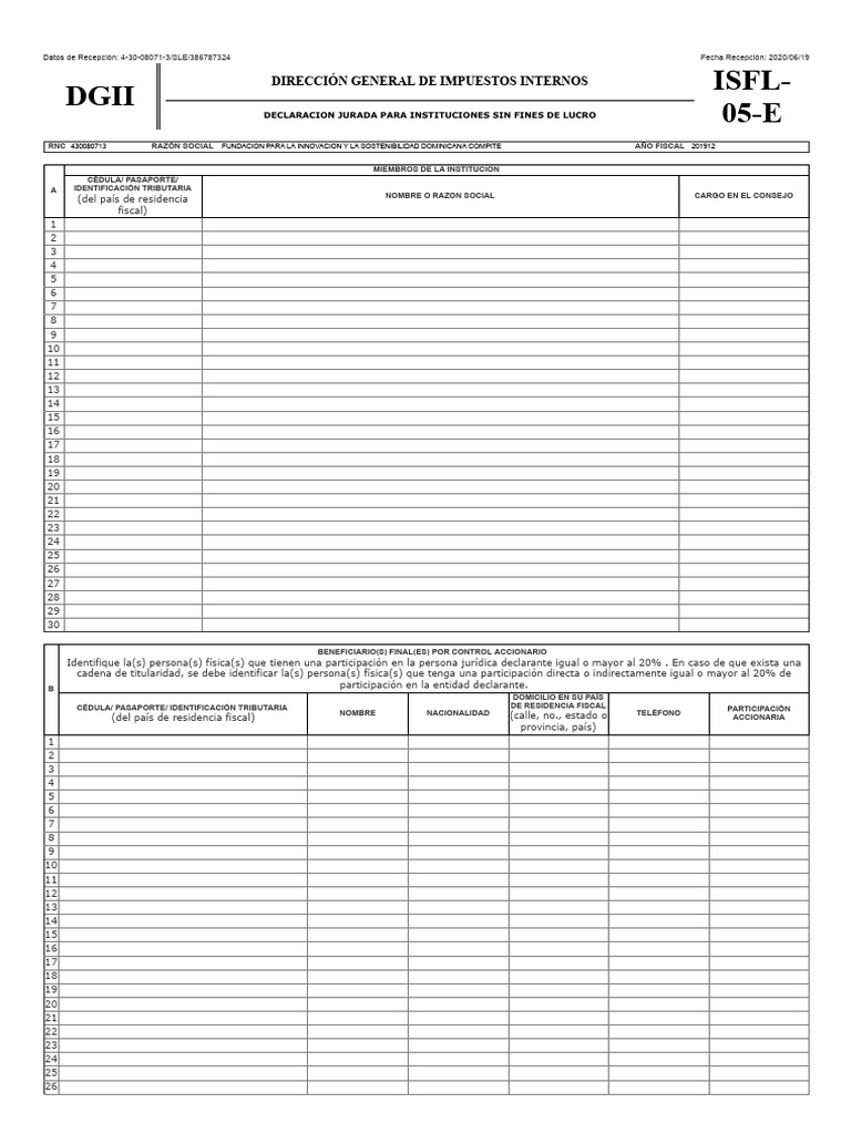 ISFL01-E - Anexo para La Declaracion Jurada para Instituciones Sin ...