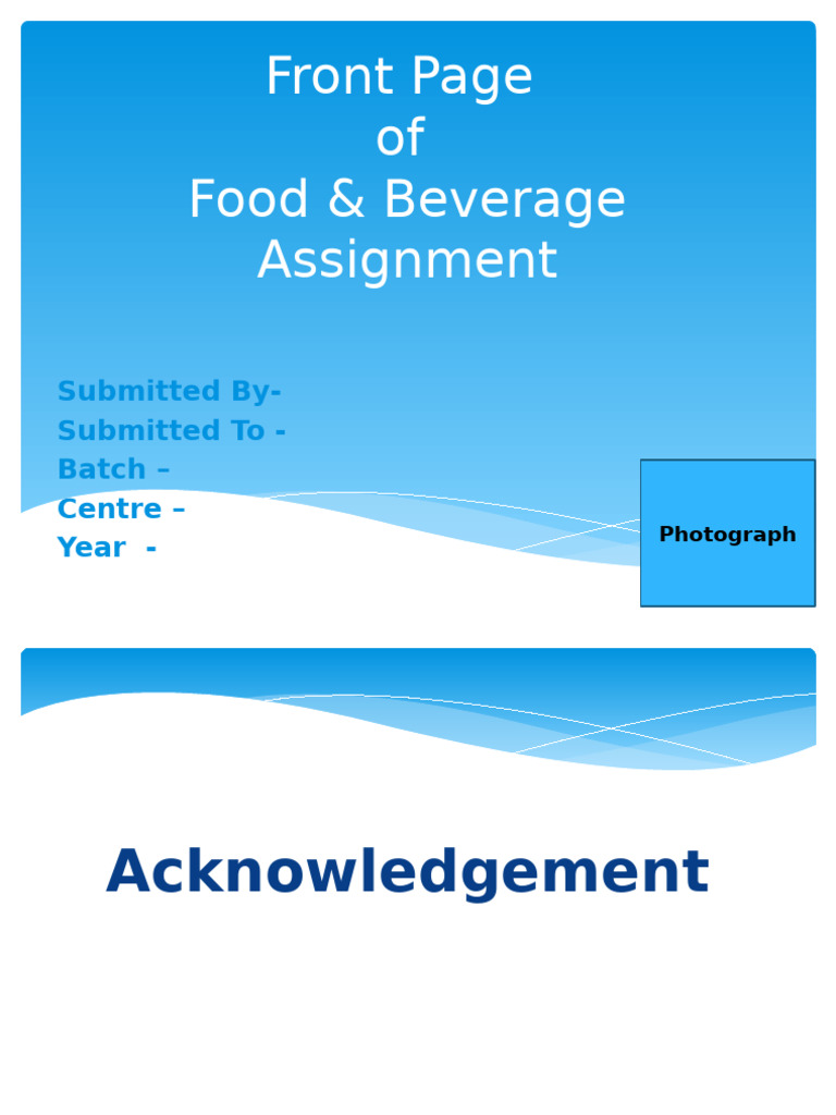 Assignment Sample F&B 2 | PDF