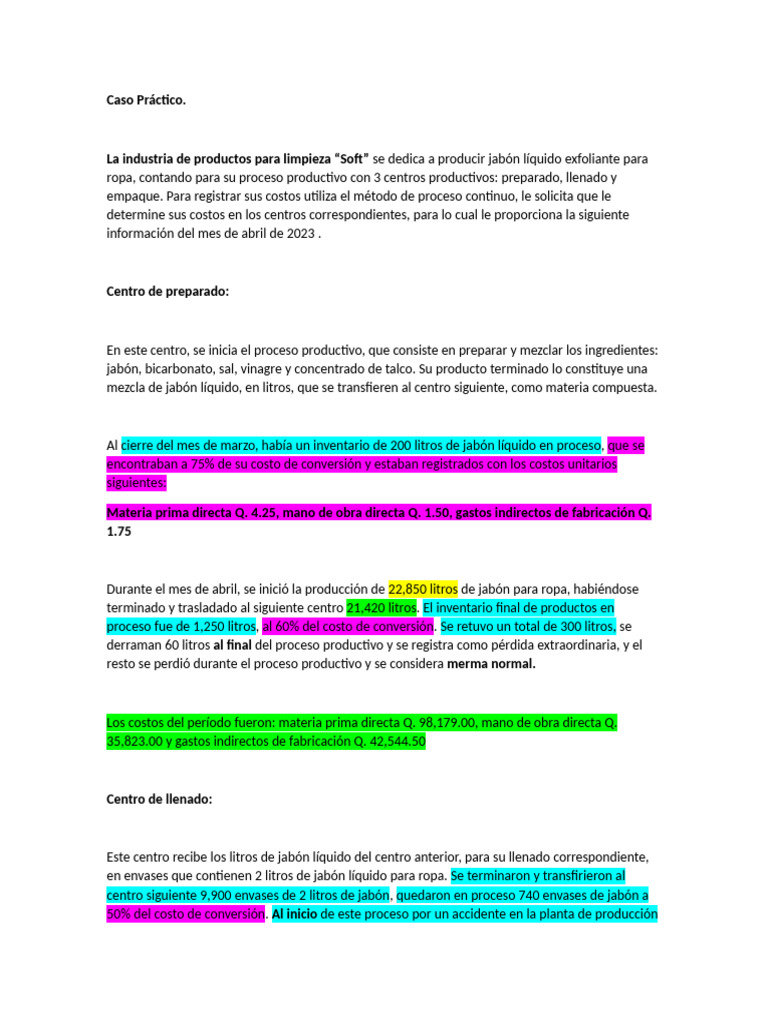 Proceso Continuo Soft | PDF