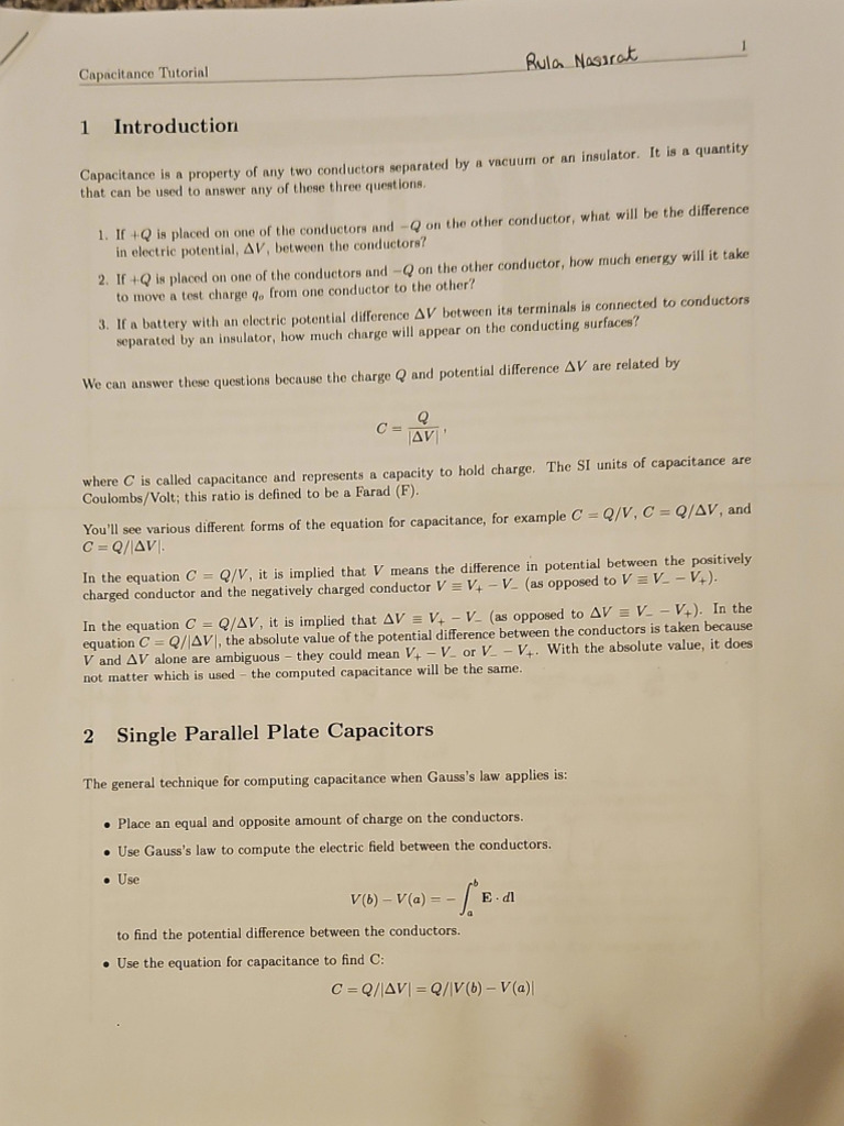 Capacitance Tutorial | PDF
