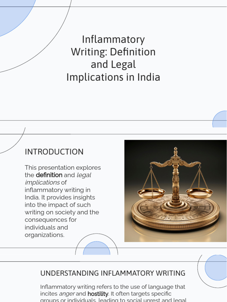 Inflammatory Writing Definition and Legal Implications in India | PDF ...