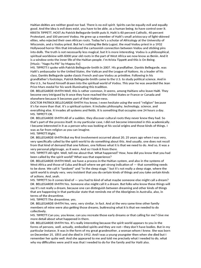 Haitian deities are neither good nor bad | PDF