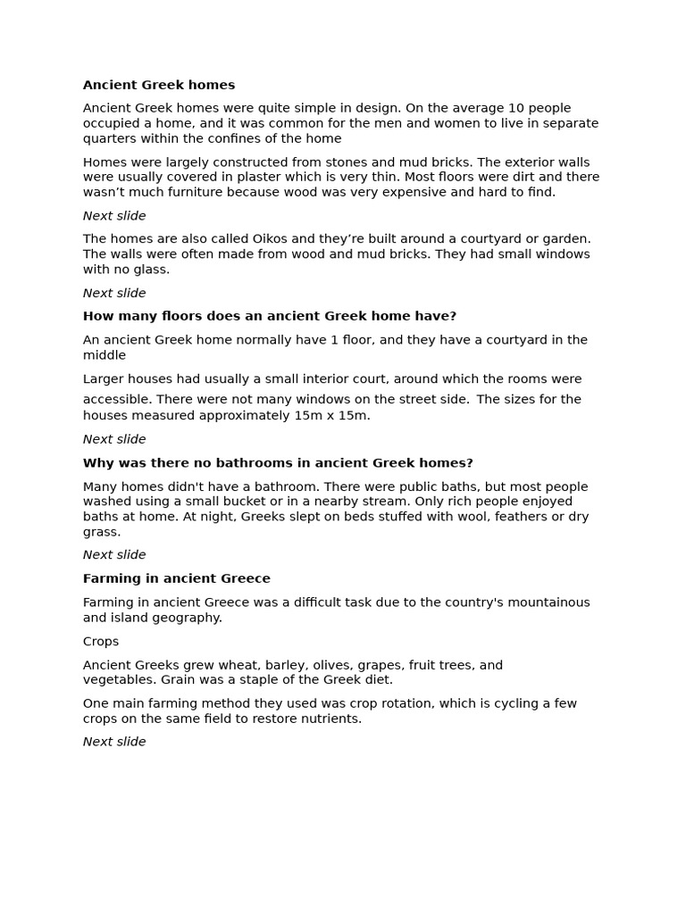 Ancient Greece Project Script | PDF