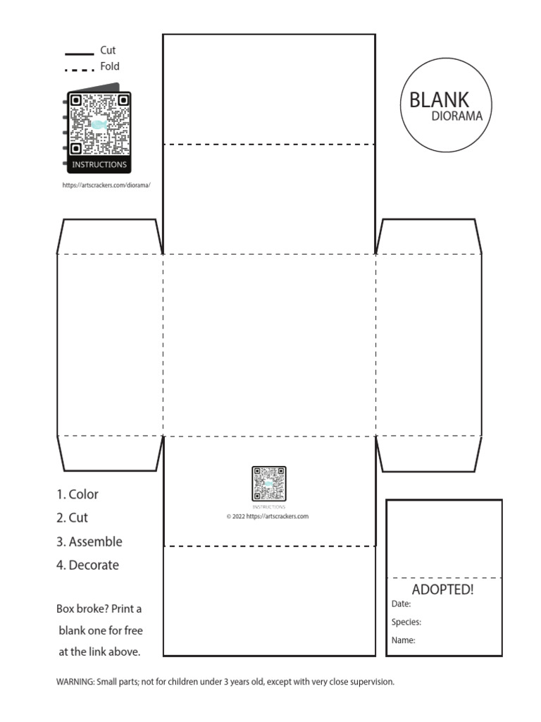 Blank Paper Box Diorama Template | PDF