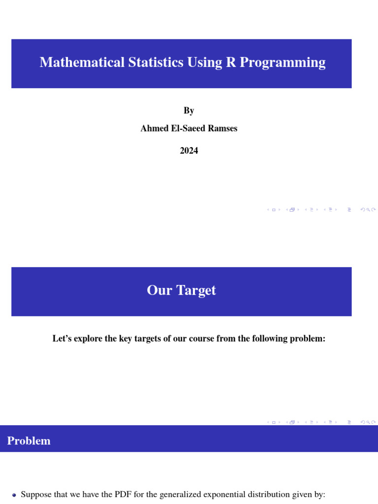 Introduction To The Course Mathematical Statistics Using R Programming ...