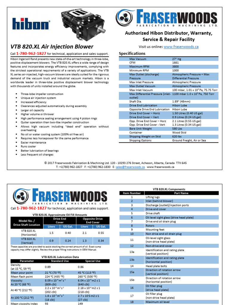 PDF Hibon VTB 820 XL Blower Spec Package | PDF