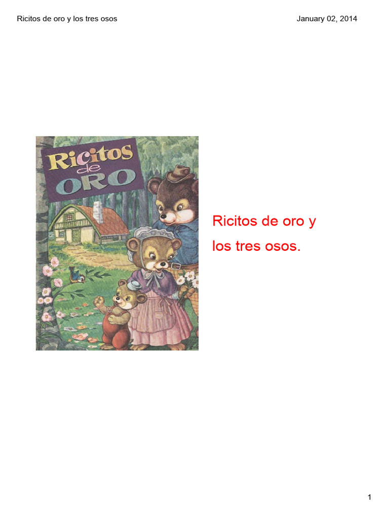 Ricitos de Oro y Los Tres Osos | PDF