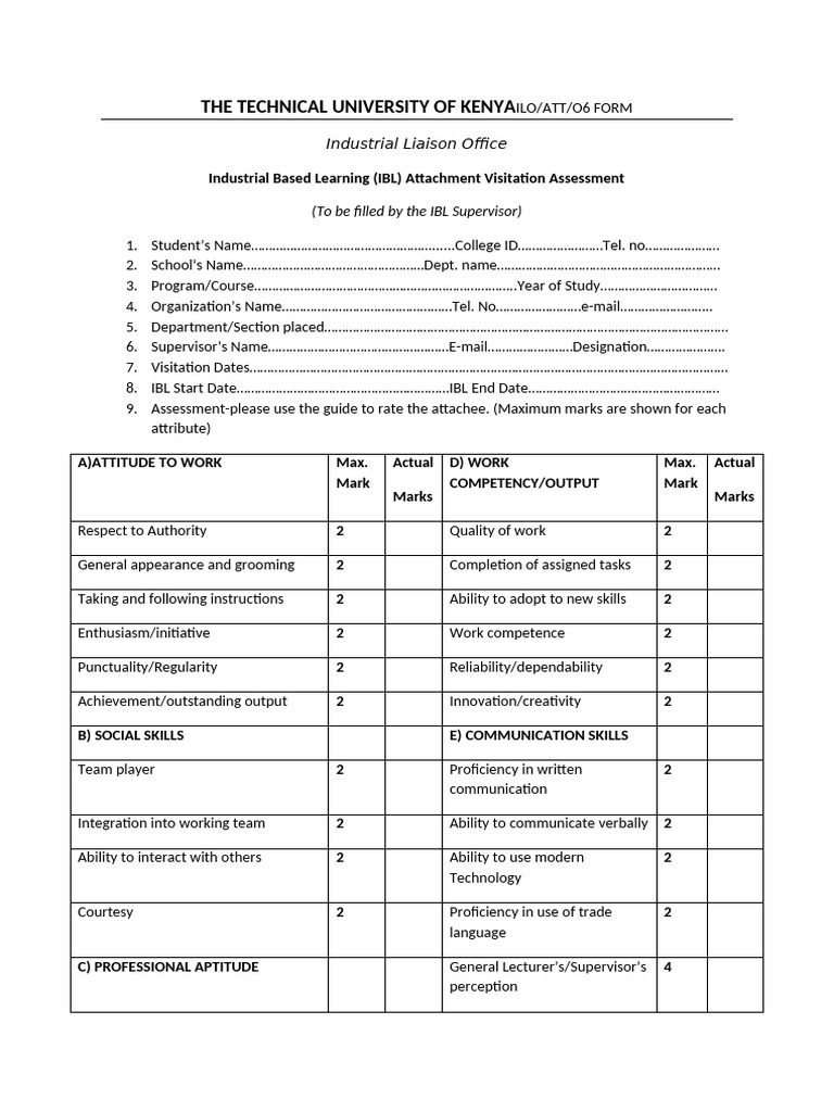 Ibl Visitation Assessment Marking Scheme (4) (7) (5) | PDF