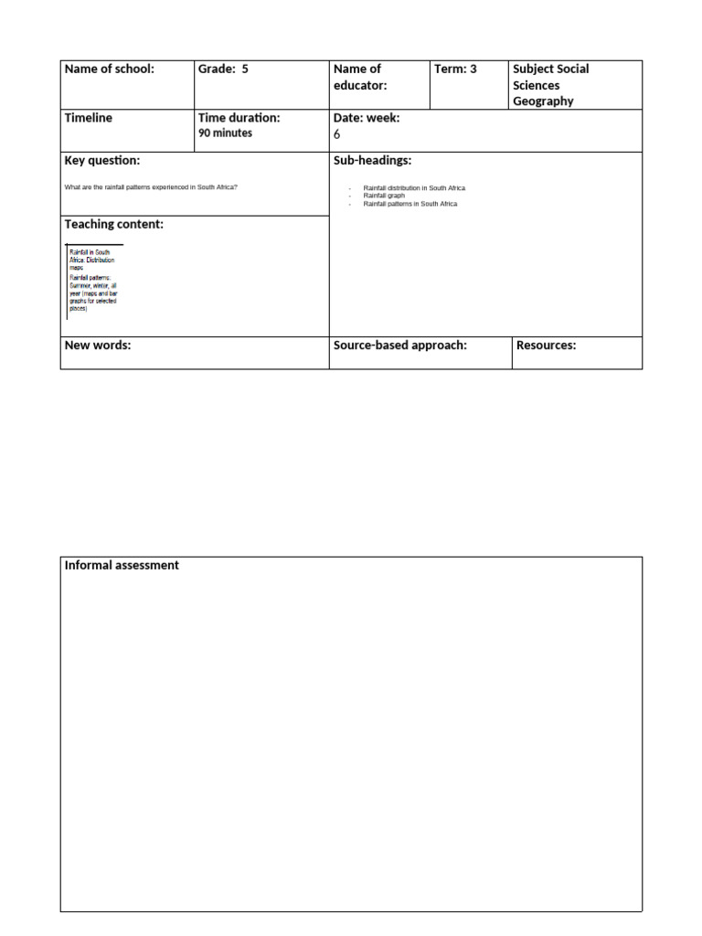 4 Grade 5 Geography lesson planning and preparation | PDF