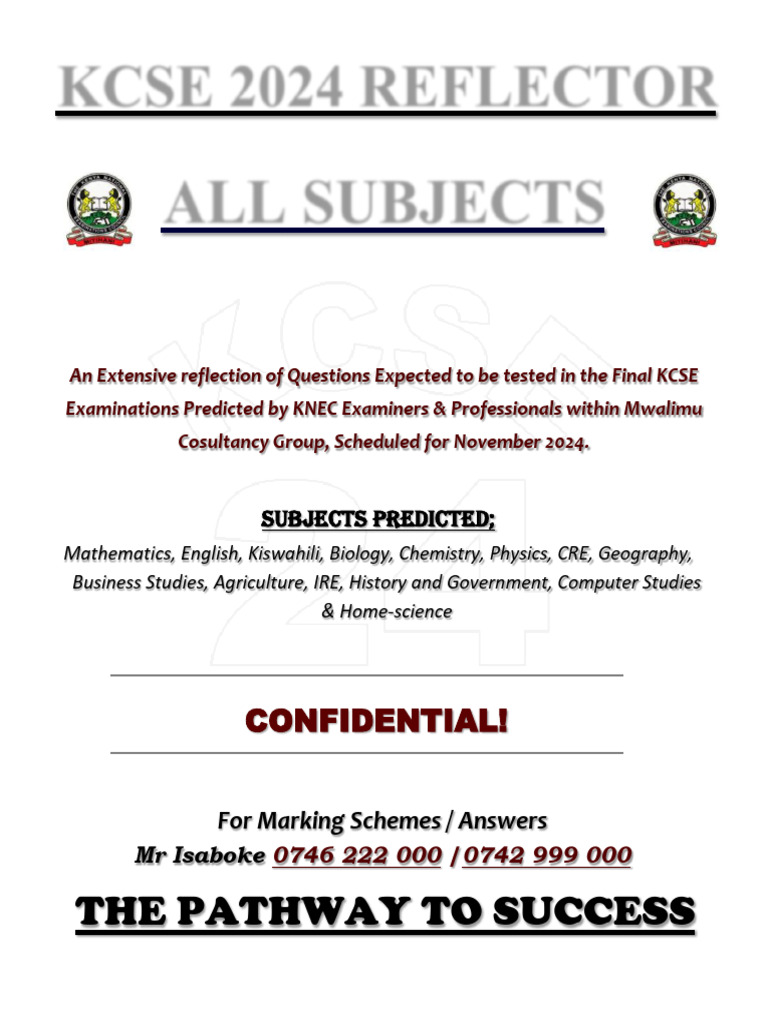 Kcse 2024 Reflector Predictions | PDF