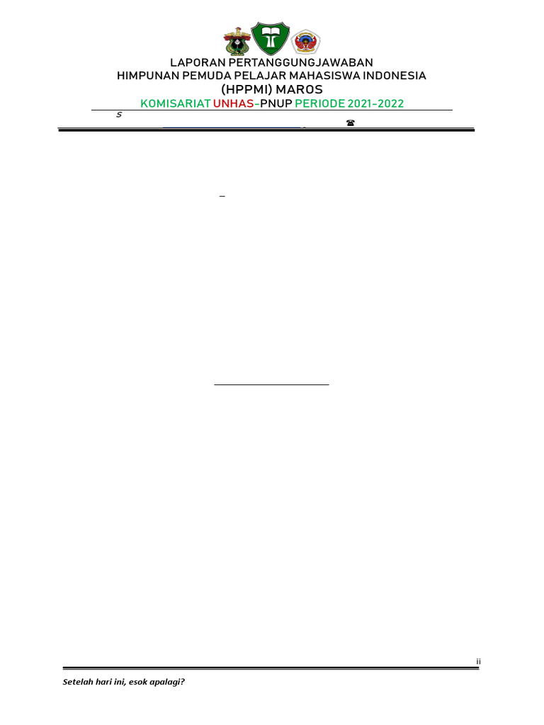 LPJ Pengurus Hppmi Maros Kom - Unhas - Pnup | PDF
