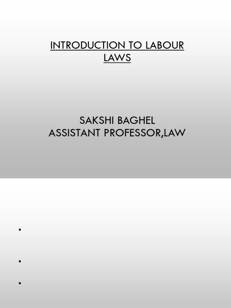 Labour-Laws Introduction | PDF