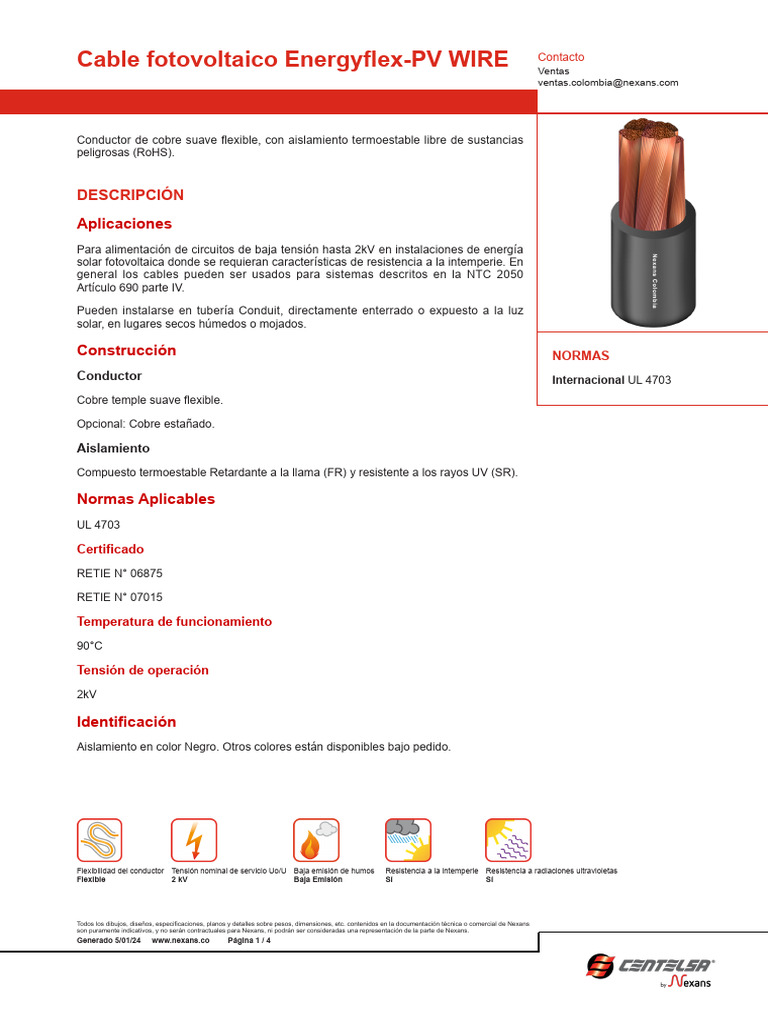 Nexans - Cable-fotovoltaico-Energyflex | PDF
