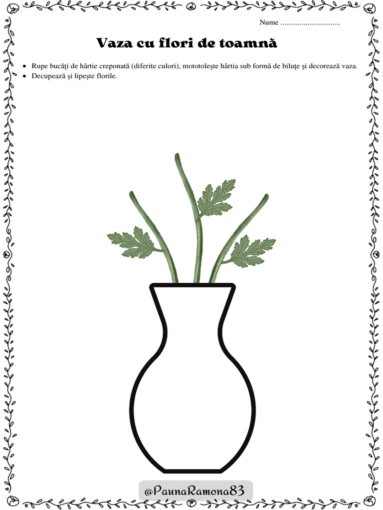 Flori de Toamnă - Fișe de Lucru | PDF