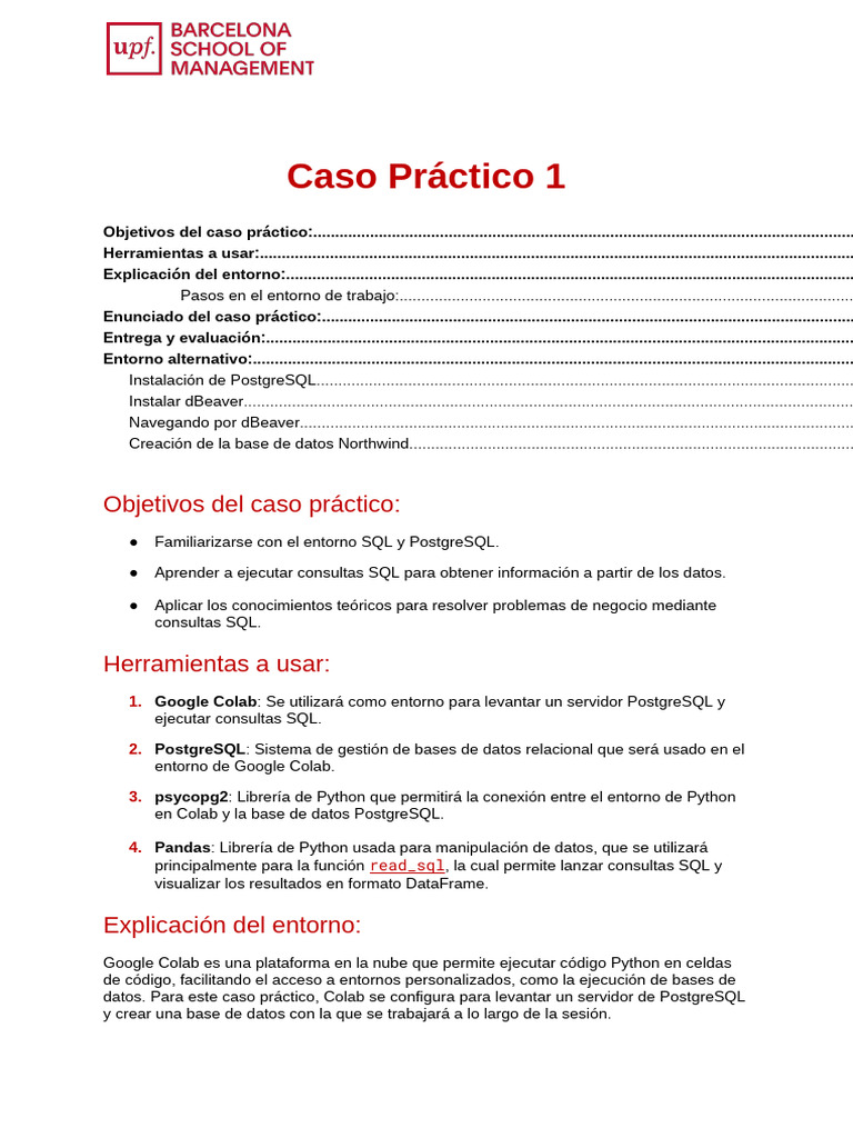 Caso Práctico 1 - SQL | PDF