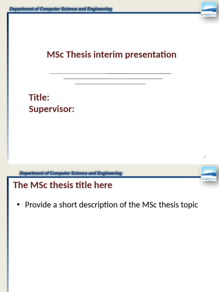 MSC Thesis Presentation | PDF
