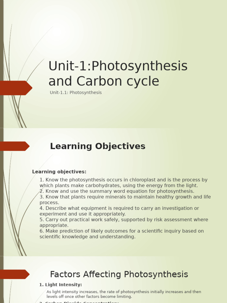 Unit-1 Photosynthesis | PDF