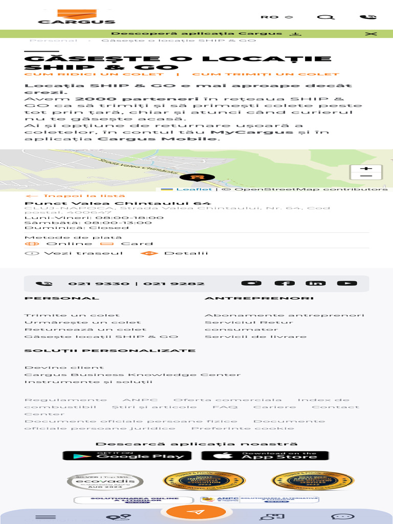 Locatii Ship&Go Cargus 2000 de Parteneri in Retea Gaseste o Locatie ...
