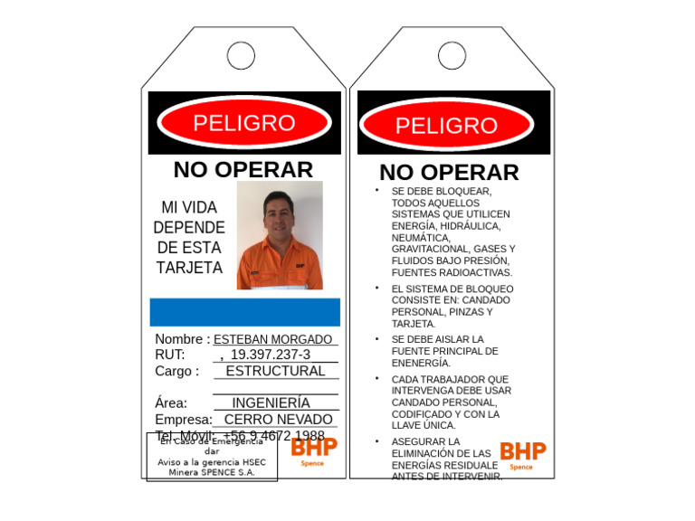 Formato Tarjeta de Bloqueo | PDF