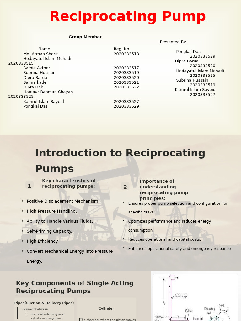 Main PPT Slides For Reciprocating Pumps | PDF