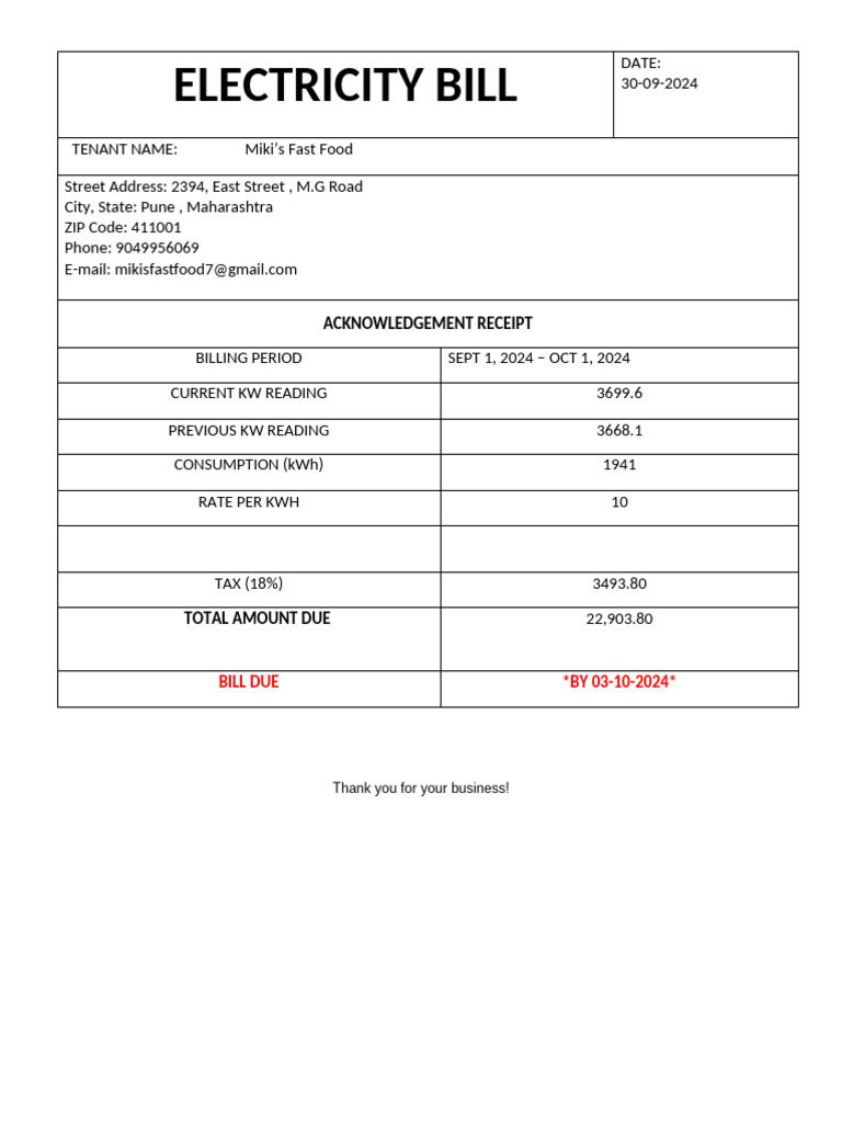 Electricity Bill | PDF