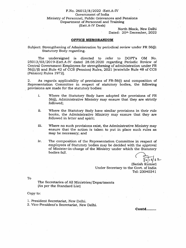 Dopt Om Dated 20 December, 2022 | PDF