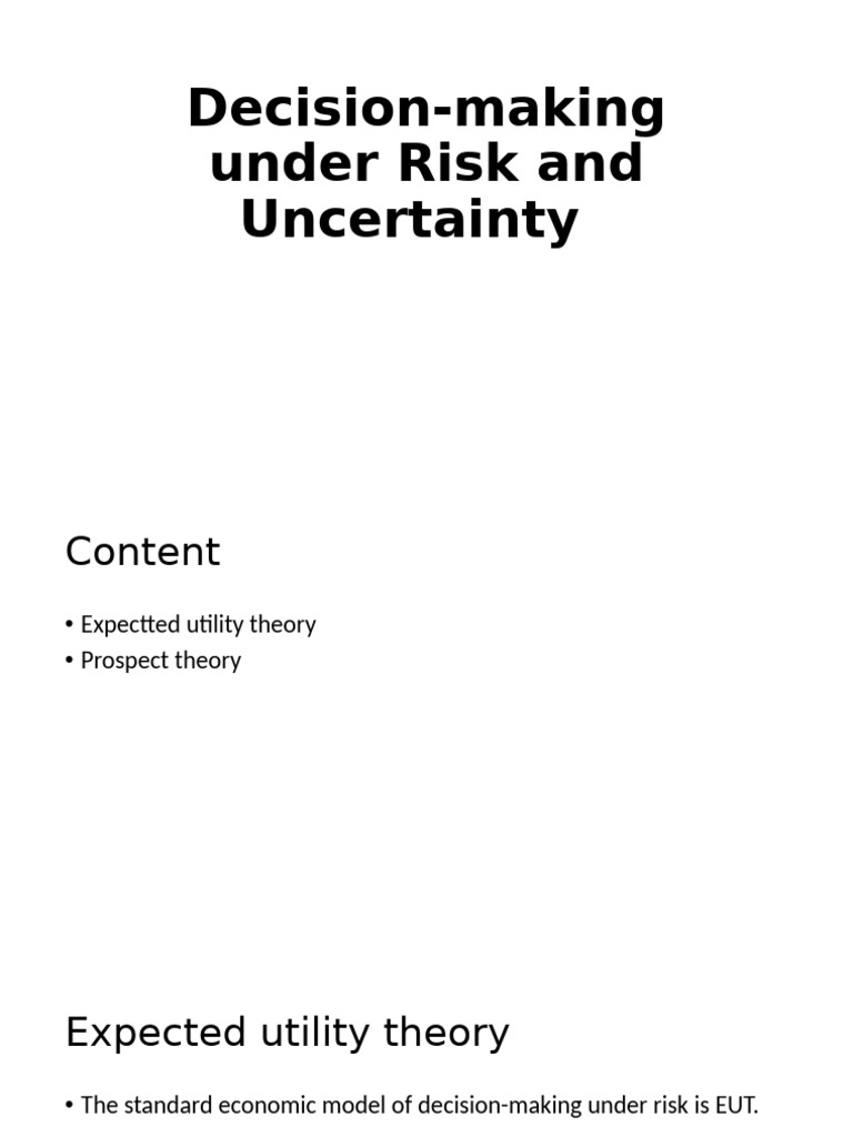 Decision Under Risk | PDF