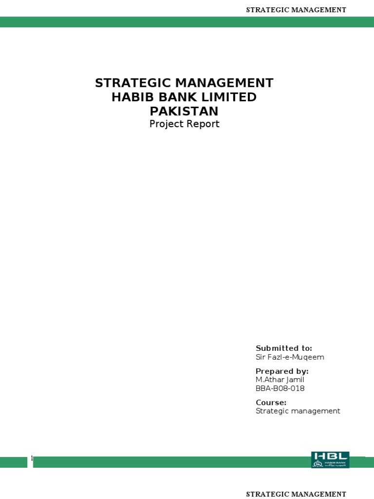 HBL Strategic Management | PDF | Strategic Management | Muhammad Ali Jinnah