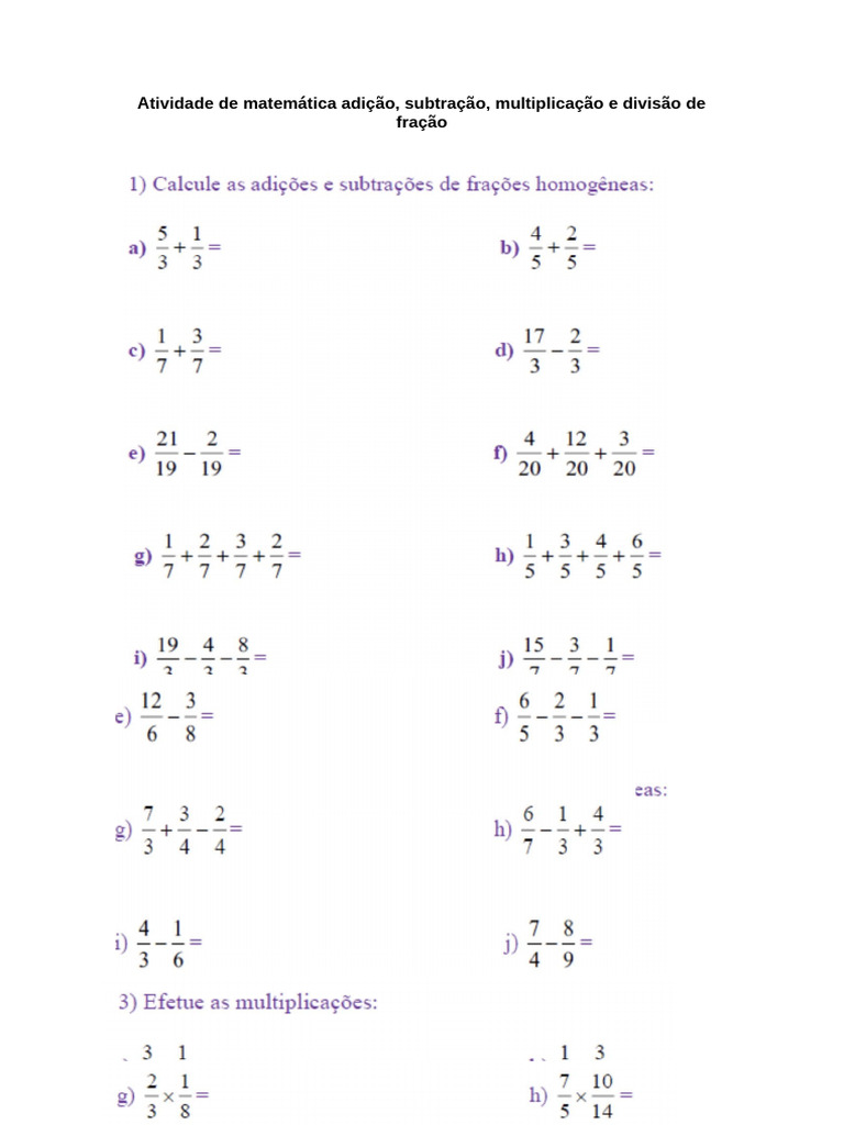 Operações Com Frações | PDF