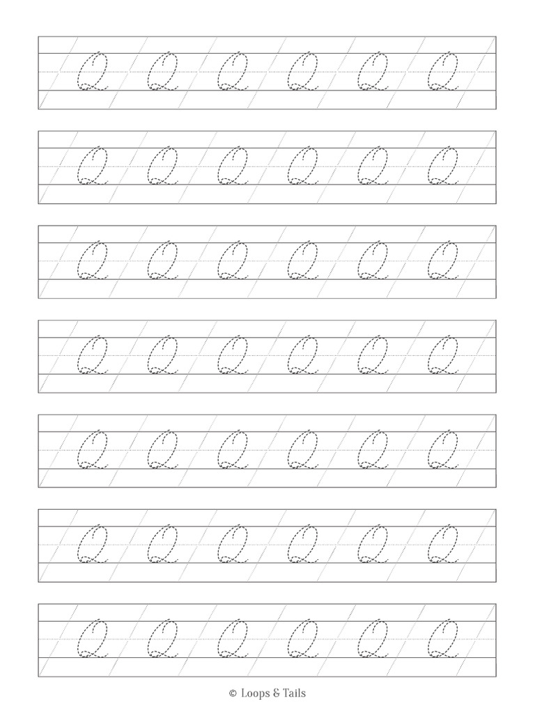Cursive Worksheet Capital Q | PDF