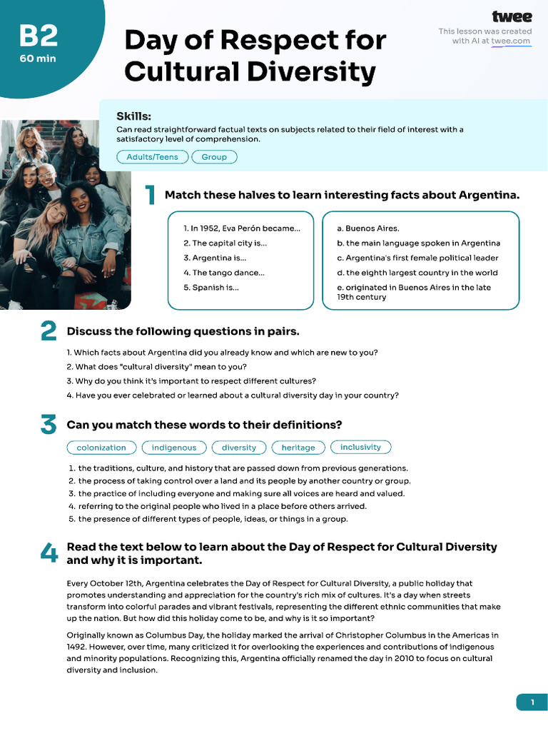 Cultural Diversity Day b2 | PDF