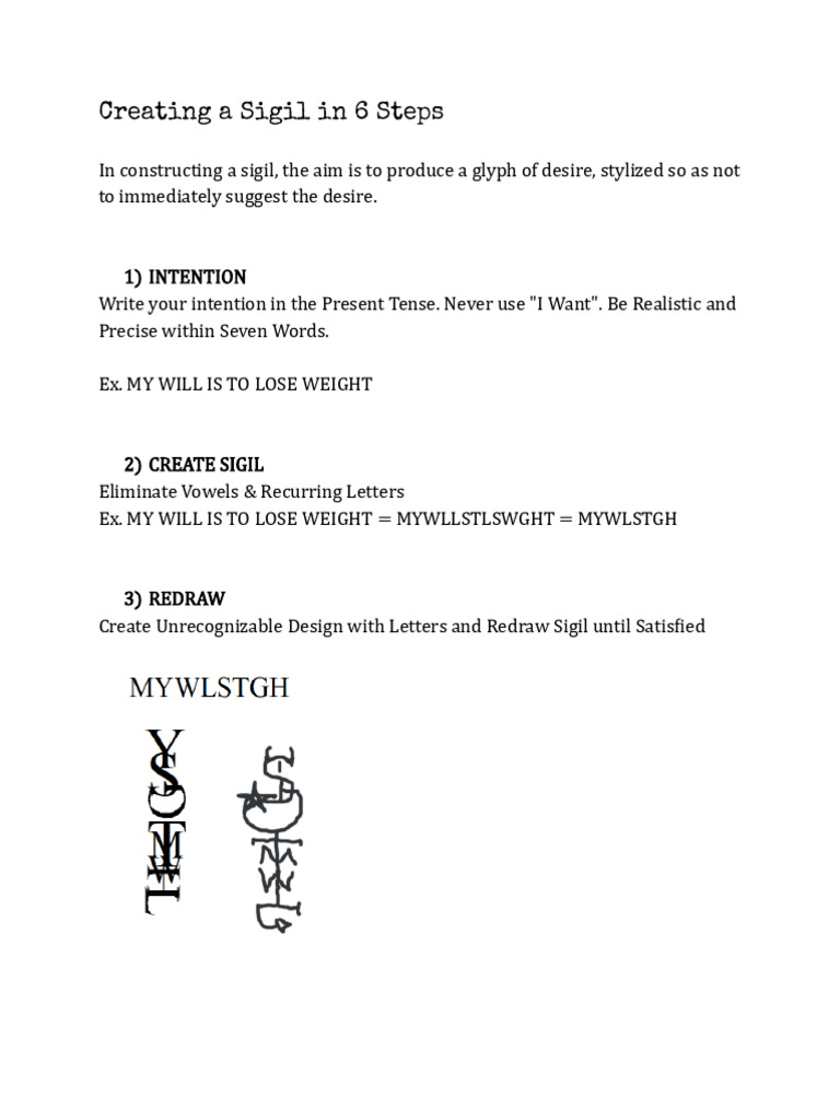 Creating a Sigil in 6 Steps | PDF