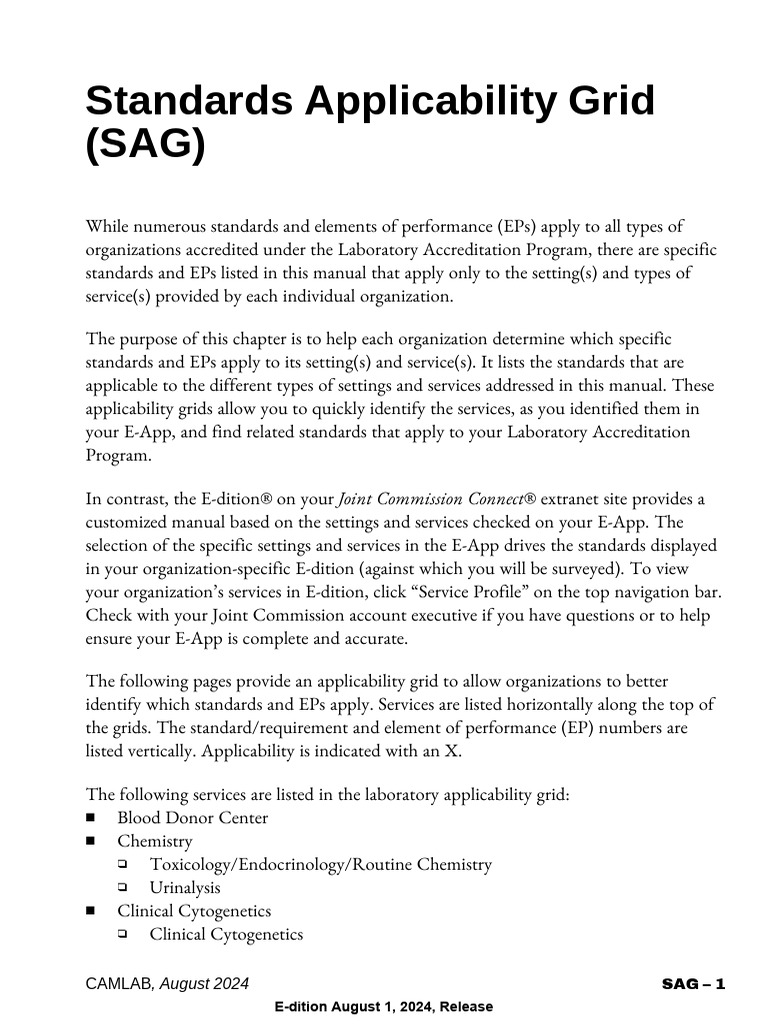 Standards Applicability Grid | PDF