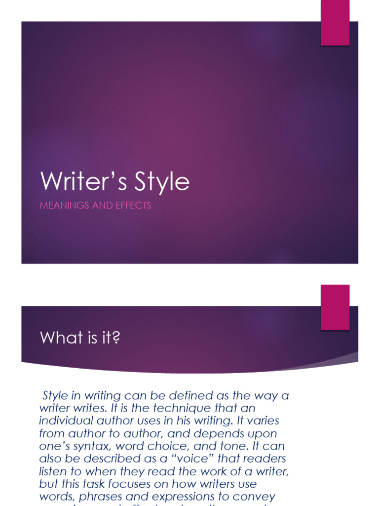 Writer-s Style | PDF